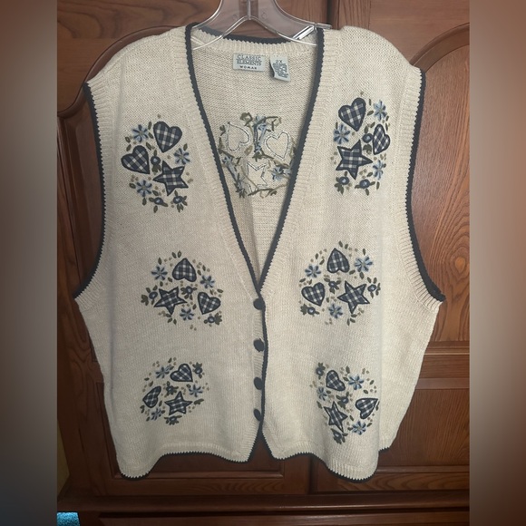 Classic Elements | Sweaters | Classic Elements Cream Cardigan With Navy ...